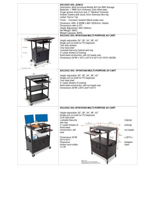 AVLOGIC AV Cart and TV Stand Catalogue – AV-Logic