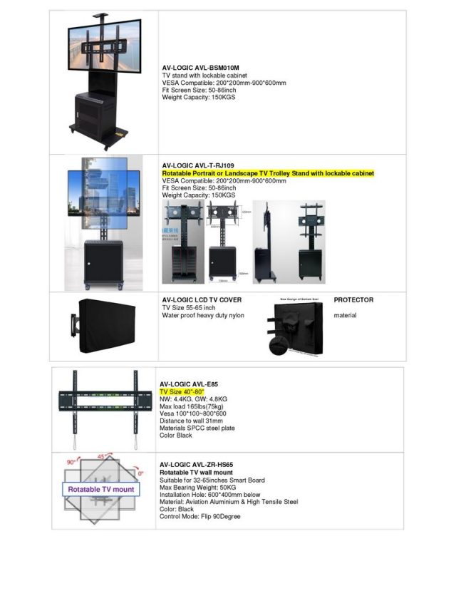 AVLOGIC AV Cart and TV Stand Catalogue – AV-Logic