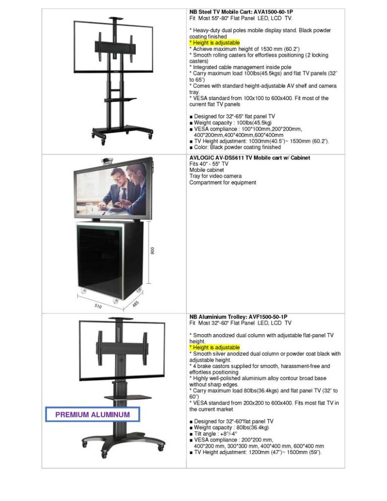 AVLOGIC AV Cart and TV Stand Catalogue – AV-Logic