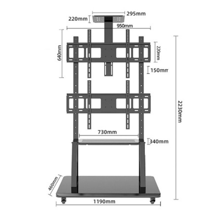 DUAL SCREEN TV CART (TOP BOTTOM CONFIG) - AV-Logic